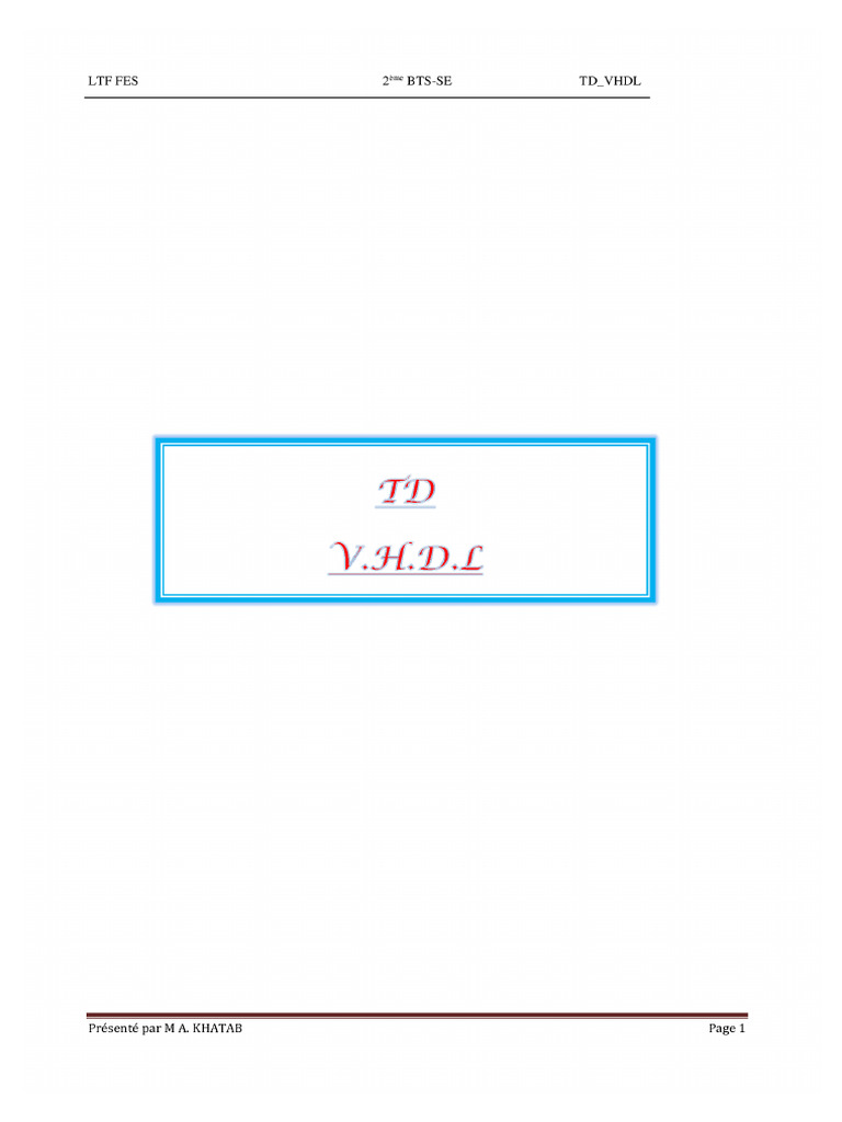 TD_VHDL-2023_2024 | PDF