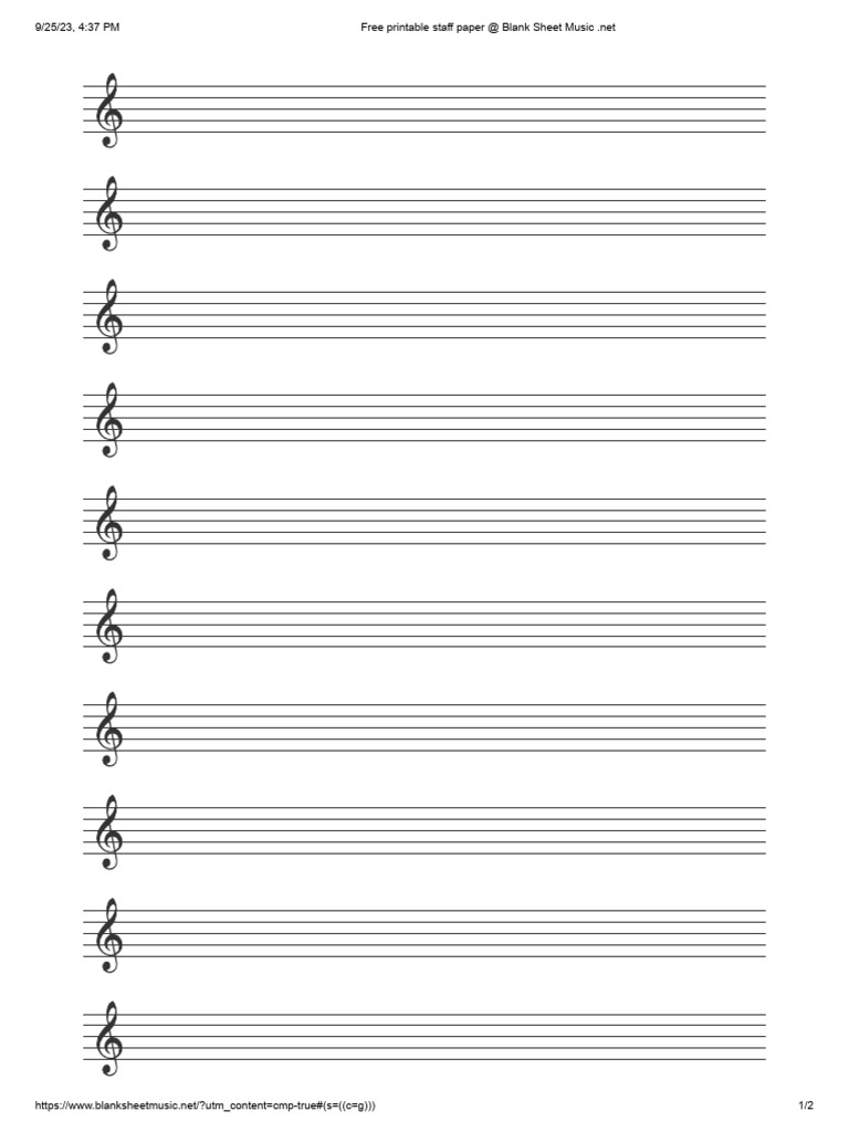 Free Printable Blank Sheet Music | PDF
