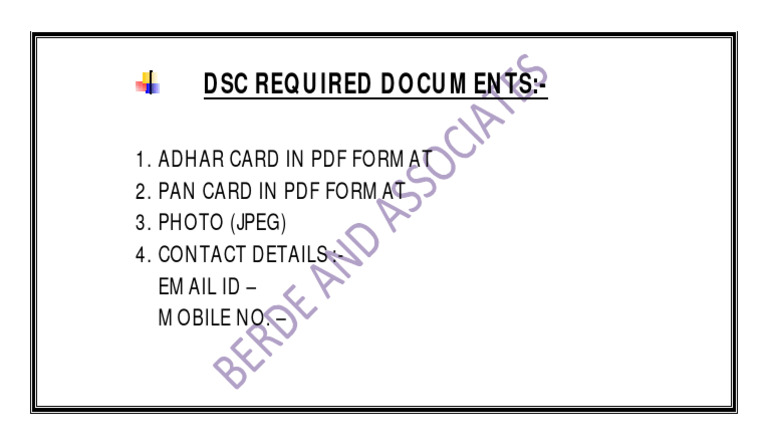 DSC Required Documents | PDF