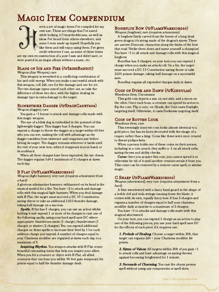 Magic Item Compendium | PDF