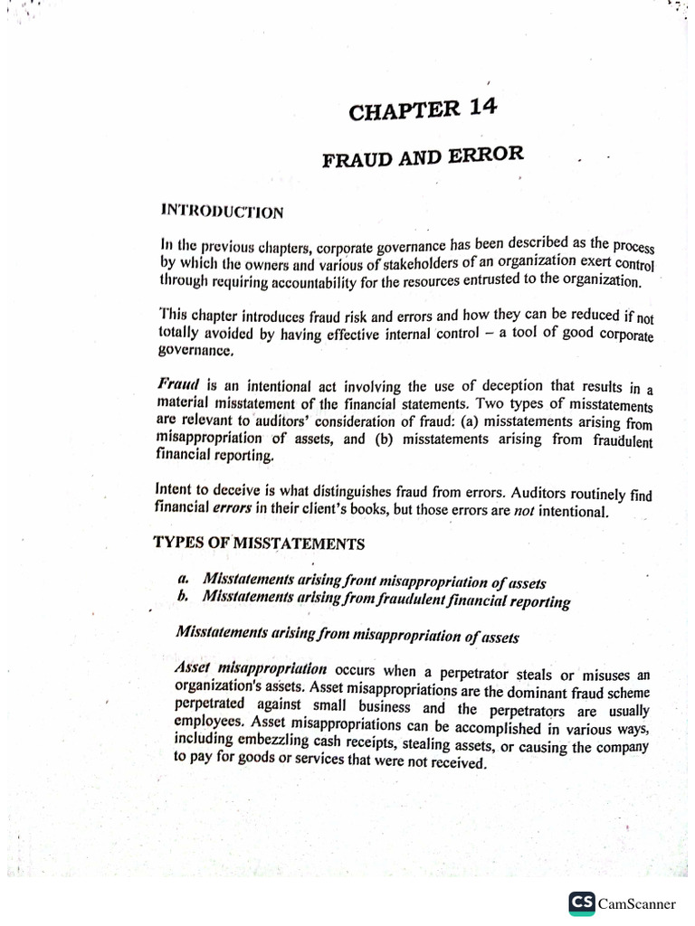Chapter14 FraudandError | PDF