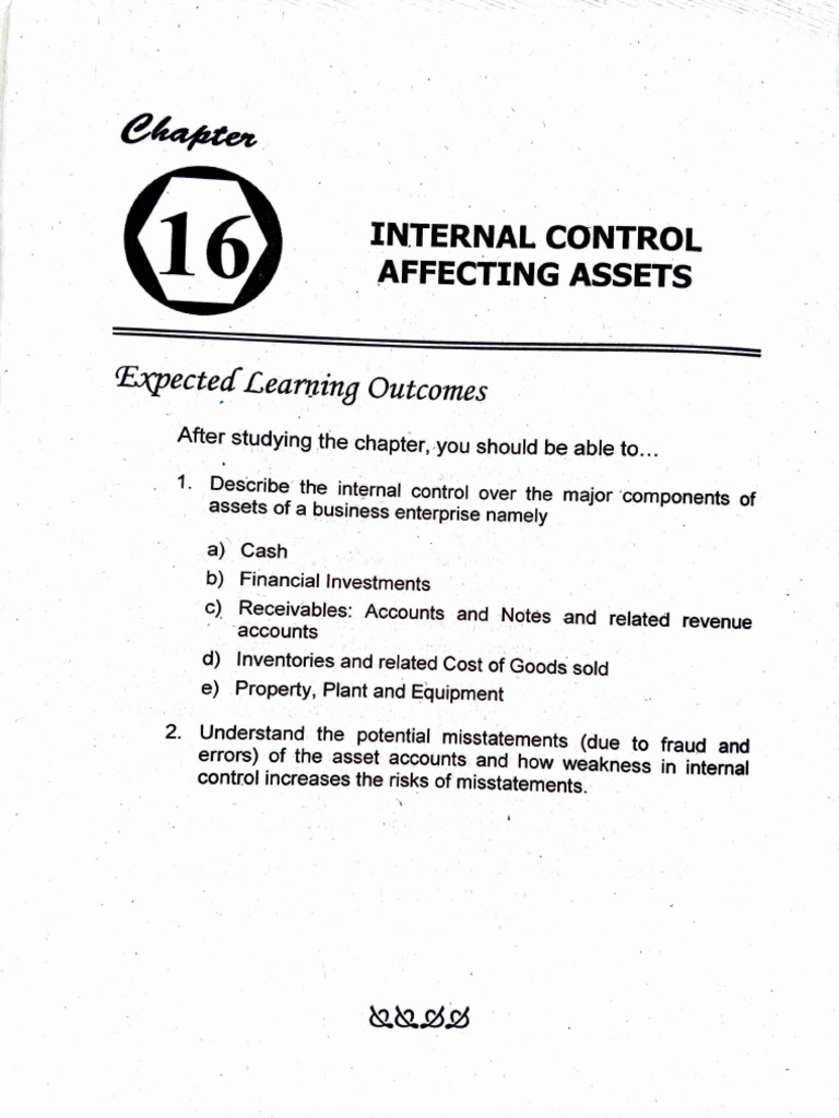 Chapter16-InternalControlAffectingAssets | PDF