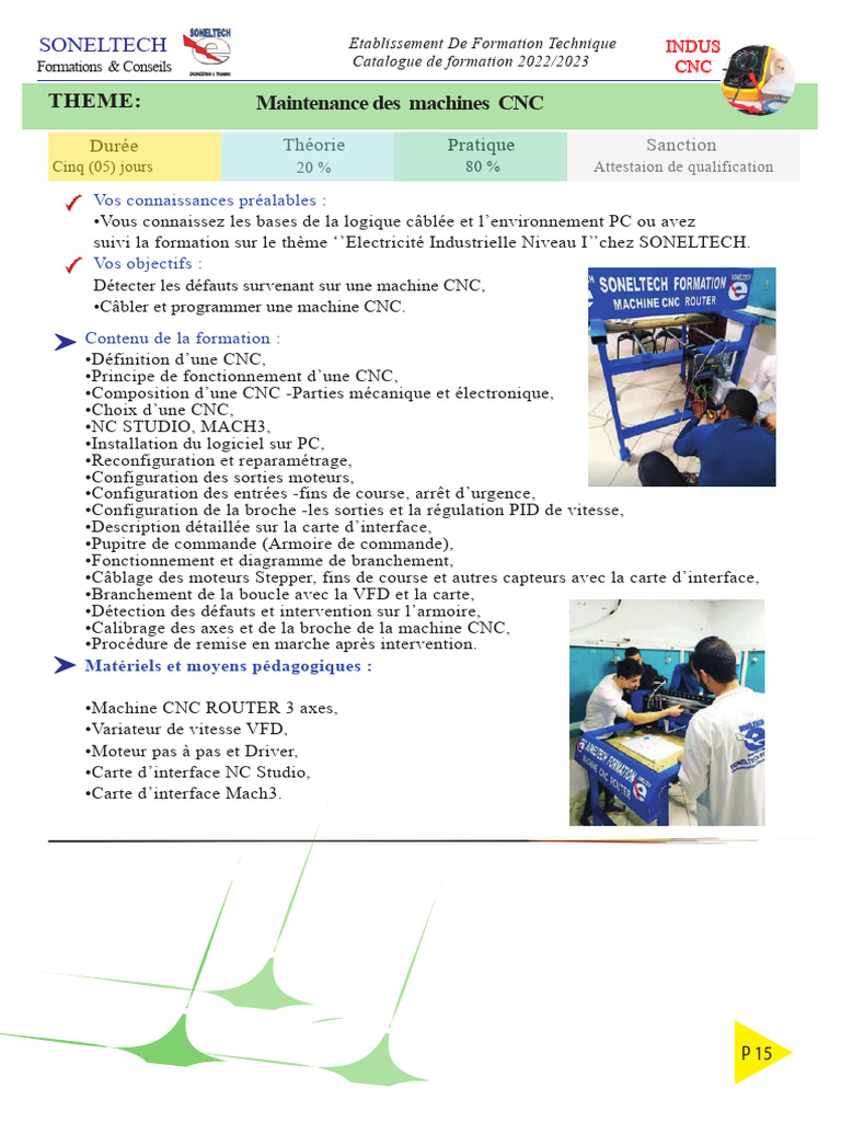 17 PAGE 15 FICHE TECHNIQUE Maintenance D'une Machine CNC | PDF