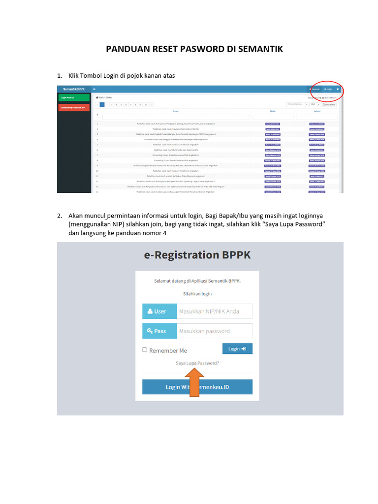 Panduan Reset Password Semantik | PDF