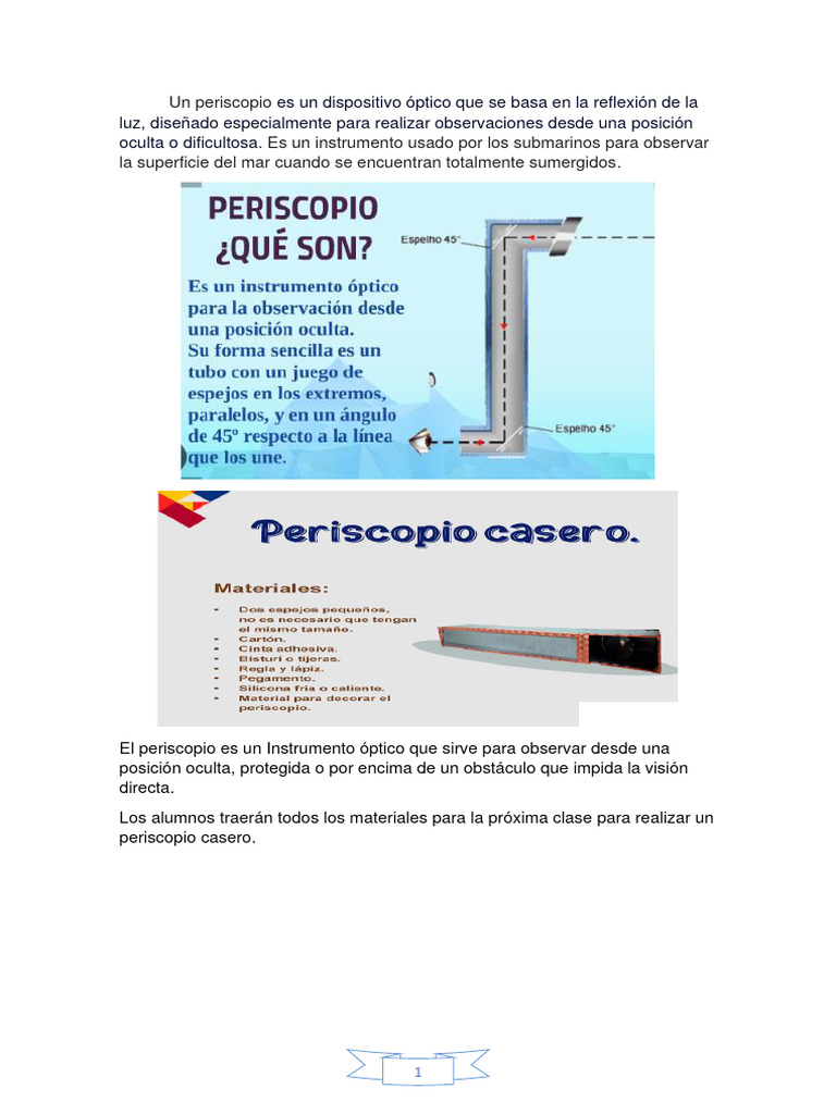 Cómo hacer un periscopio casero | PDF