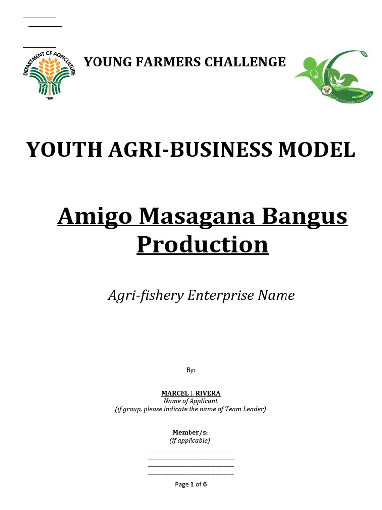 Bangus - Production YFC BMC TEMPLATE | PDF