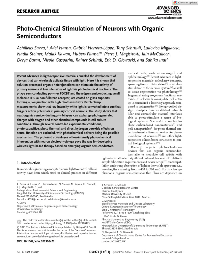 Advanced Science - 2023 - Savva | PDF