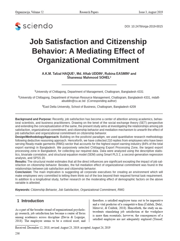 Jurnal Int Ocb & Job Satisfaction | PDF