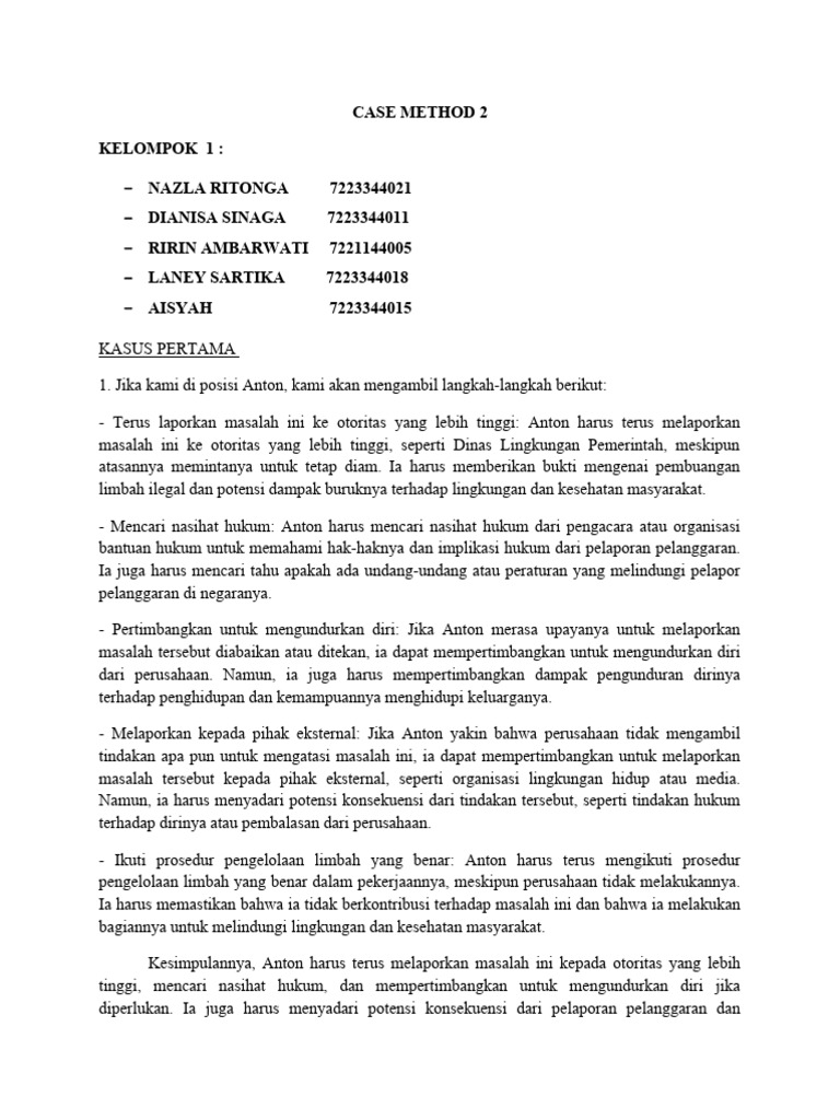 Case Method 2 - Kel 1 | PDF