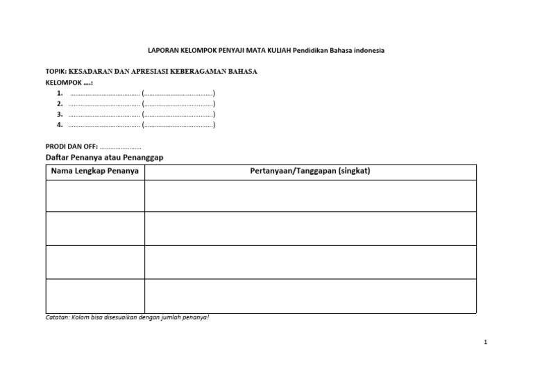 Format Laporan Kelompok | PDF