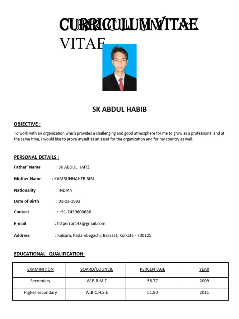 SK Habib CV | PDF
