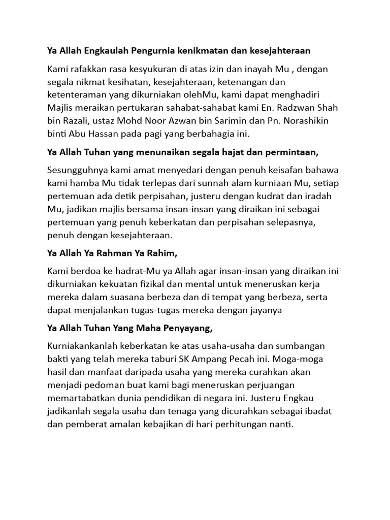 Doa Perpisahan | PDF