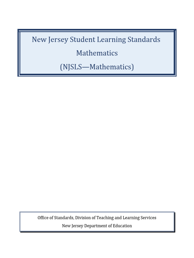 NJSLS Mathematics | PDF | Career & Growth | Computers