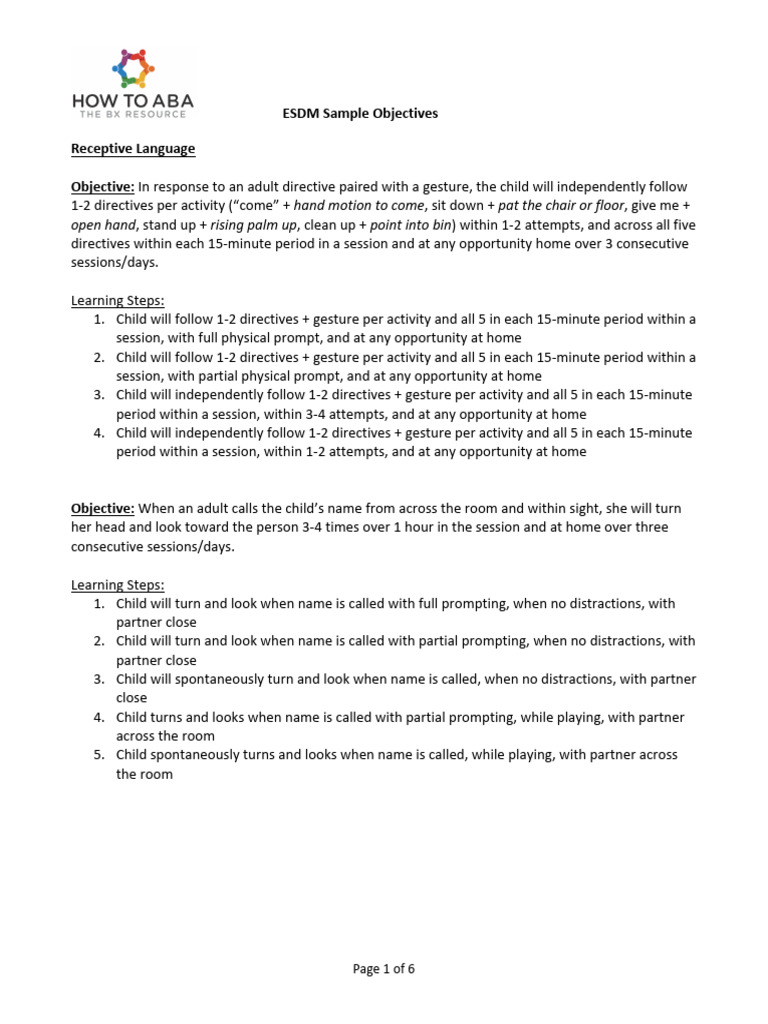ESDM Sample Objectives | PDF