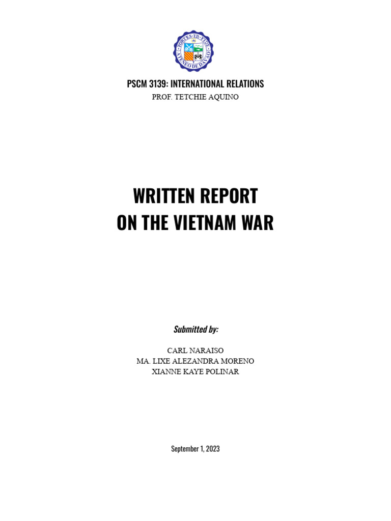 Written Report - Vietnam War | PDF