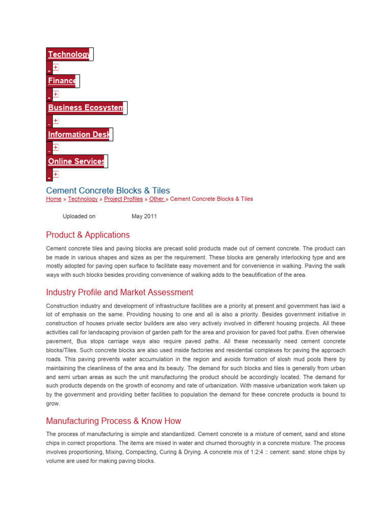 Concrete Block Tiles | PDF | Concrete | Cement