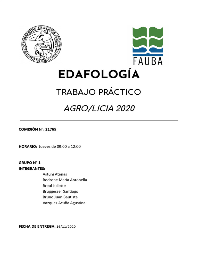 Trabajo Práctico Edafología | PDF | Suelo | Agricultura
