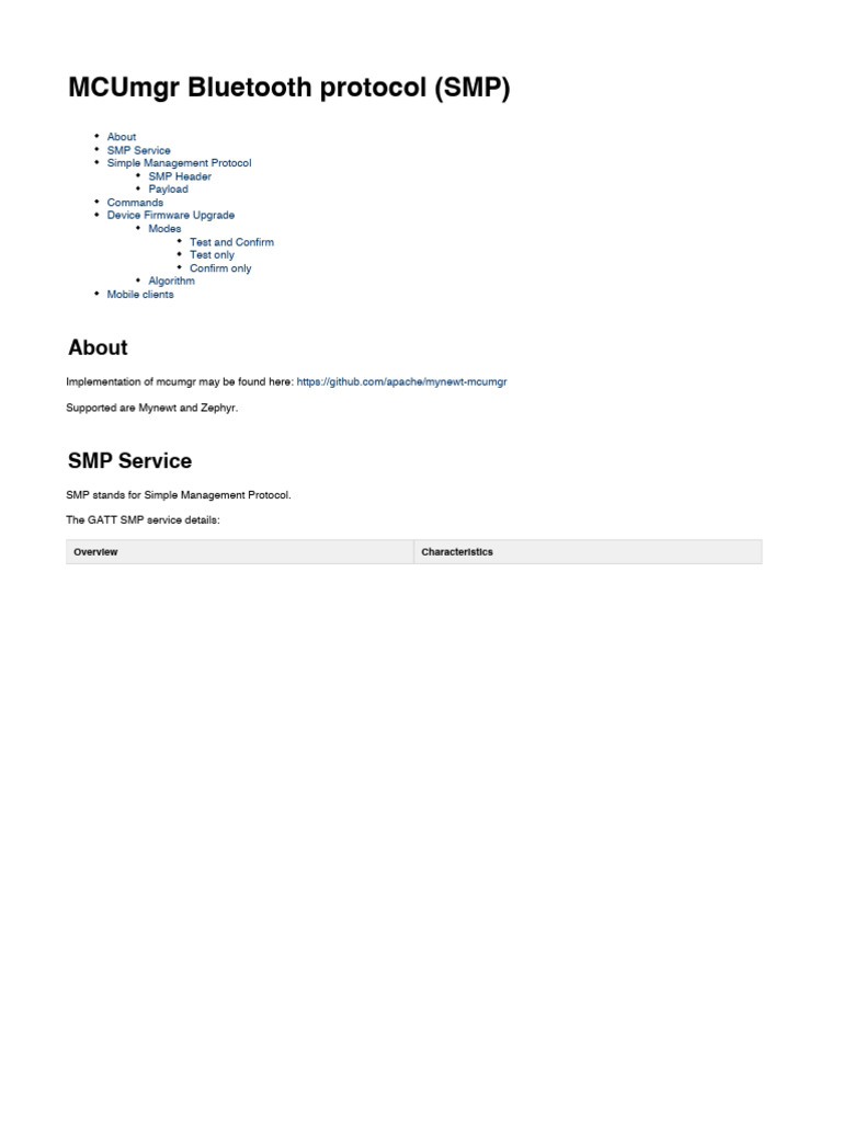 MCUmgr Bluetooth Protocol | PDF | Bluetooth | Data