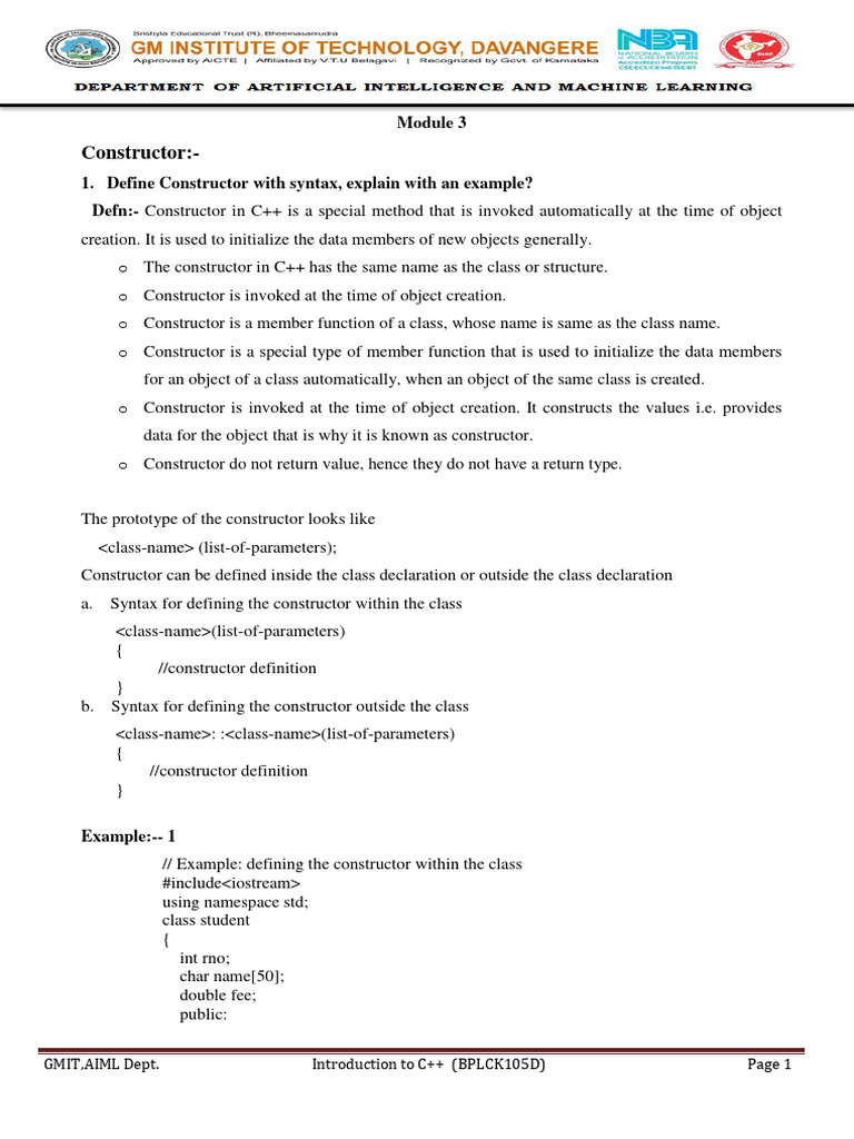 Introduction To C++-Module3-BPLCK105D-205D | PDF