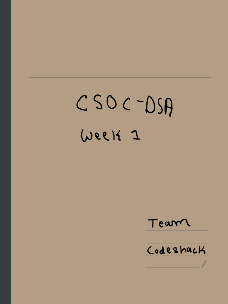 CSOC DSA Week 1 | PDF