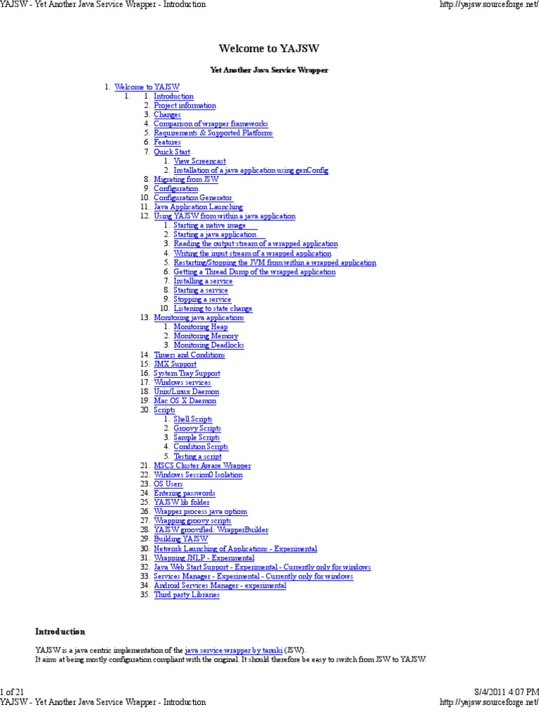 YAJSW - Yet Another Java Service Wrapper - Introduction | Download Free PDF | Command Line ...
