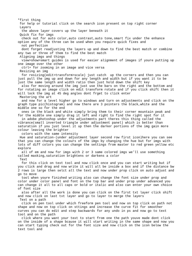 Adobe Photoshop Learnings | PDF | Adobe Photoshop | Image Resolution