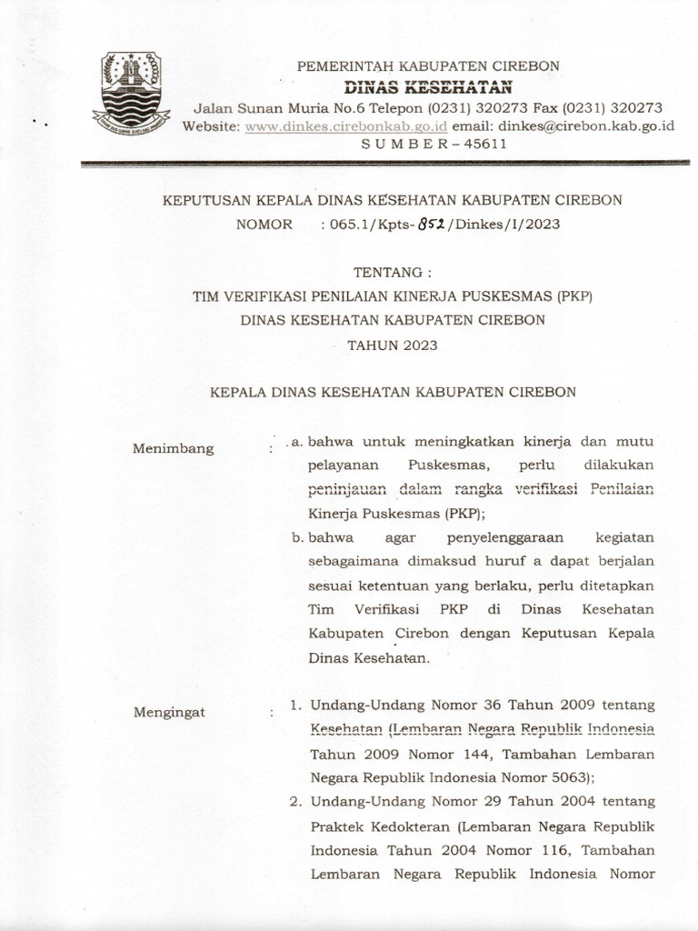 SK Tim Verif PKP | PDF