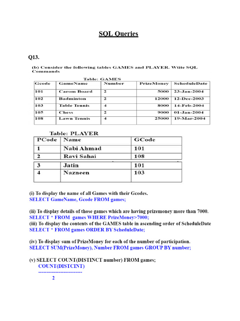 Cls12 SQL Lab 2024batch | Download Free PDF | My Sql | Sql