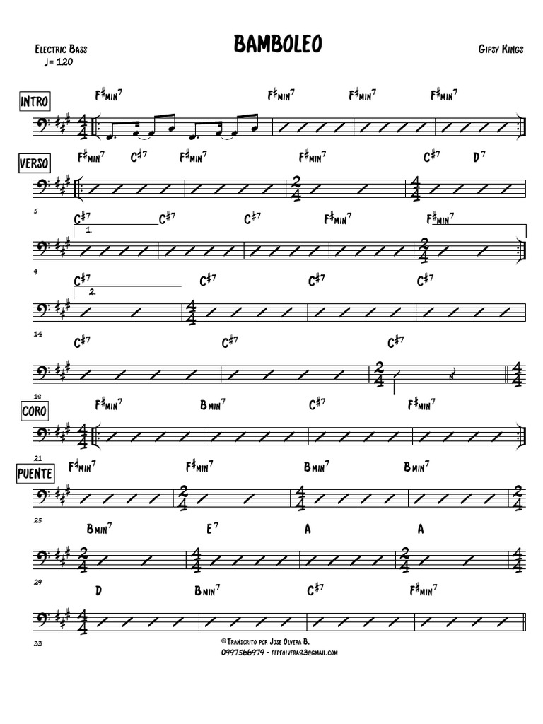 Bamboleo - Electric Bass | PDF