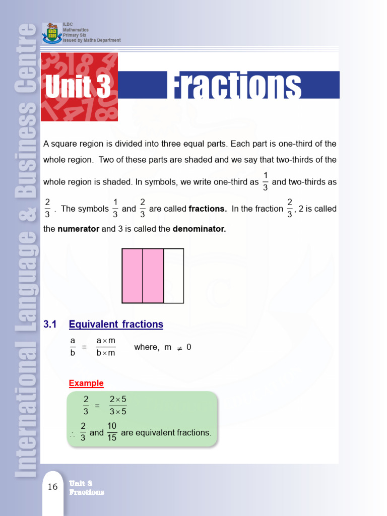 P6 Maths CB Unit 3 | PDF