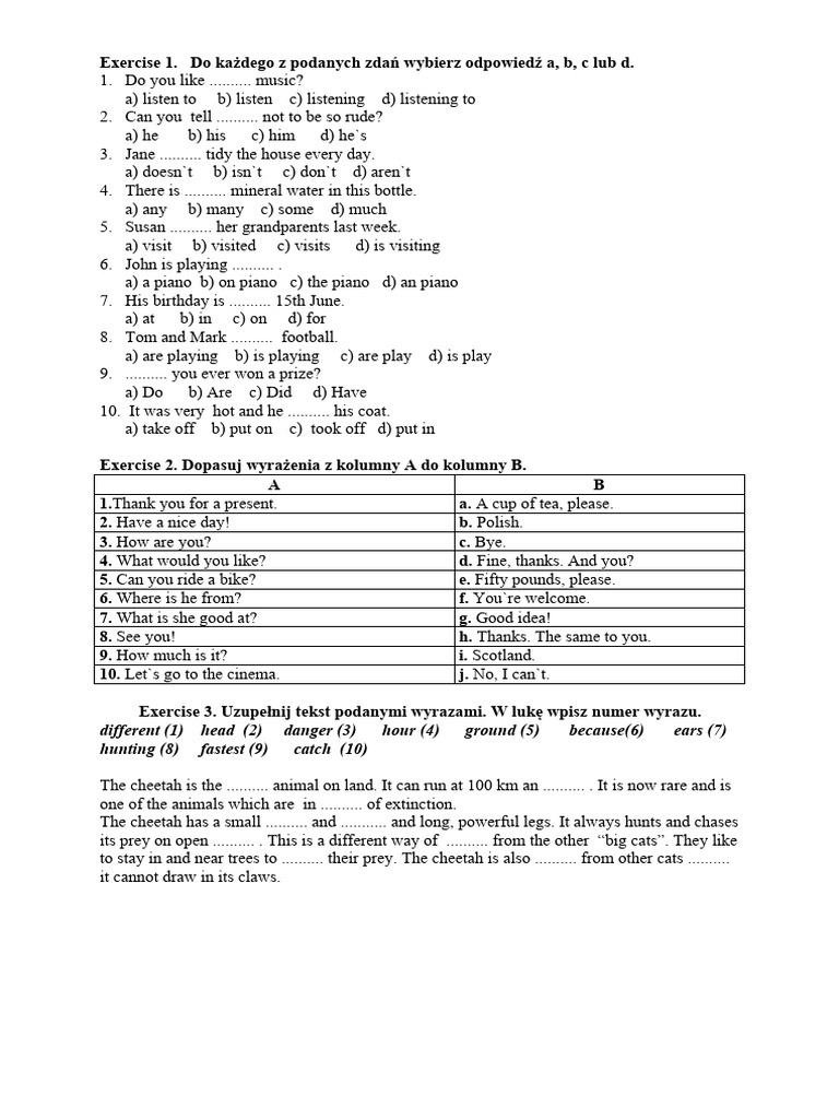 Diagnoza Klasa 7 | PDF