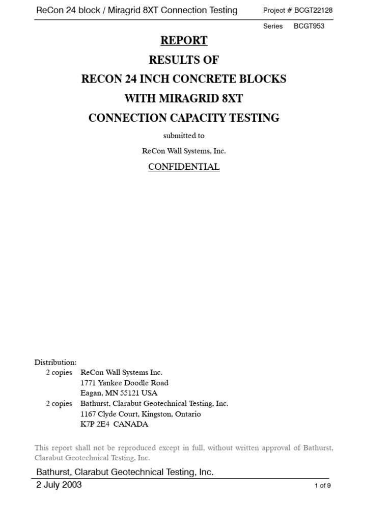 Conn Strength Recon24 Miragrid 8xt | PDF | Concrete | Geotechnical ...