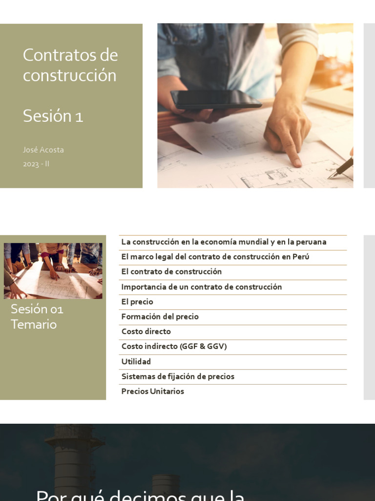 Contratos de Construcción en El Perú Sesión 1 | PDF | Contratista general | Perú