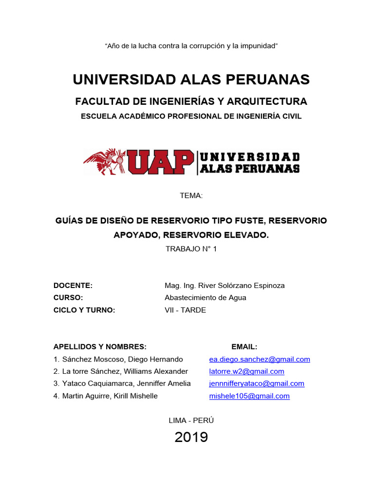 Guía de Diseño de Reservorio | PDF | Agua | Reservorio