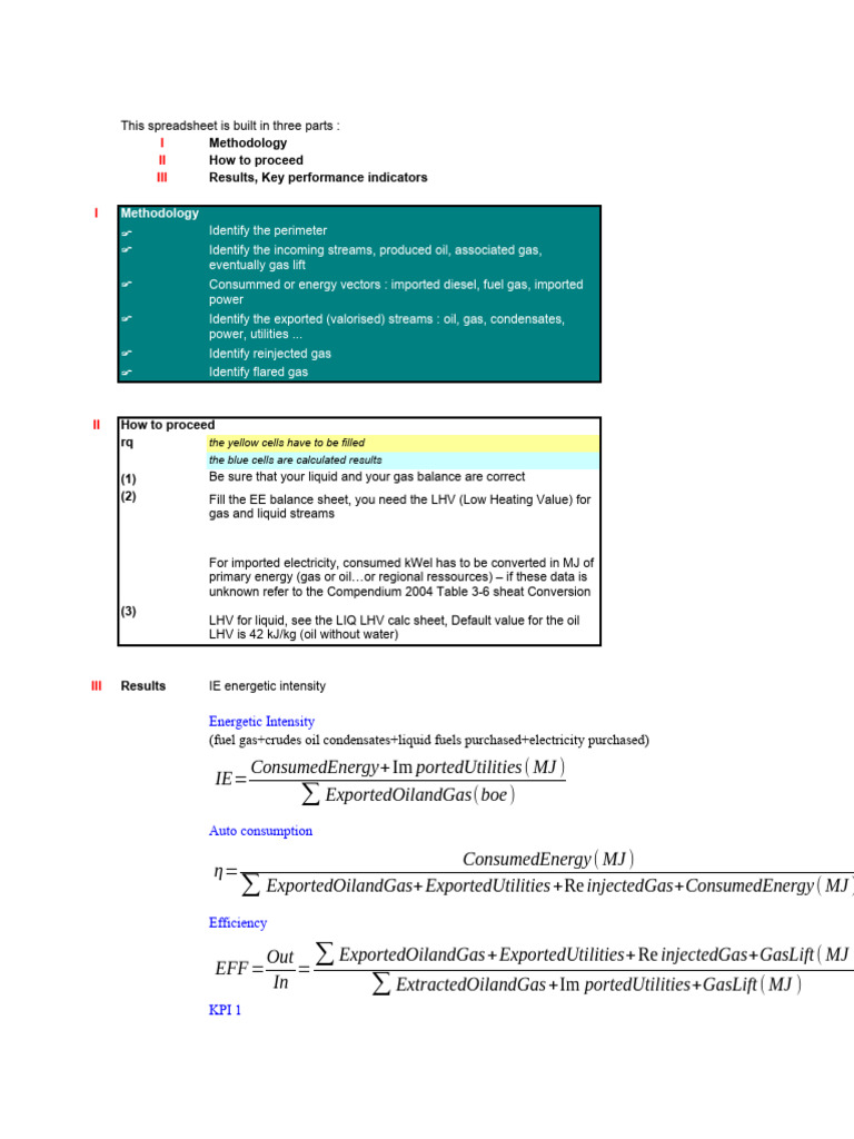 Energy Efficiency Calculation Tool | PDF
