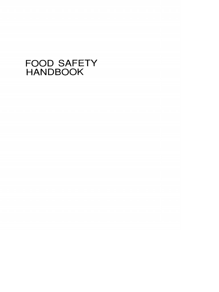 Food Safety Handbook | PDF | Food Safety | Hazard Analysis And Critical ...