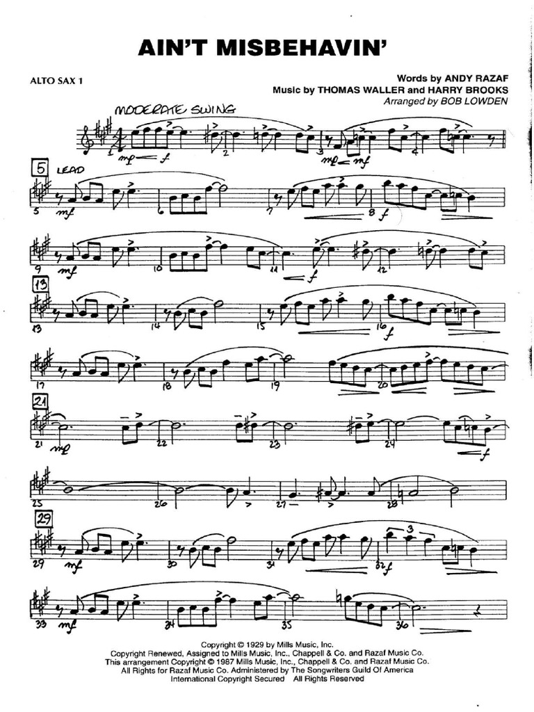 Ain't Misbehavin | PDF