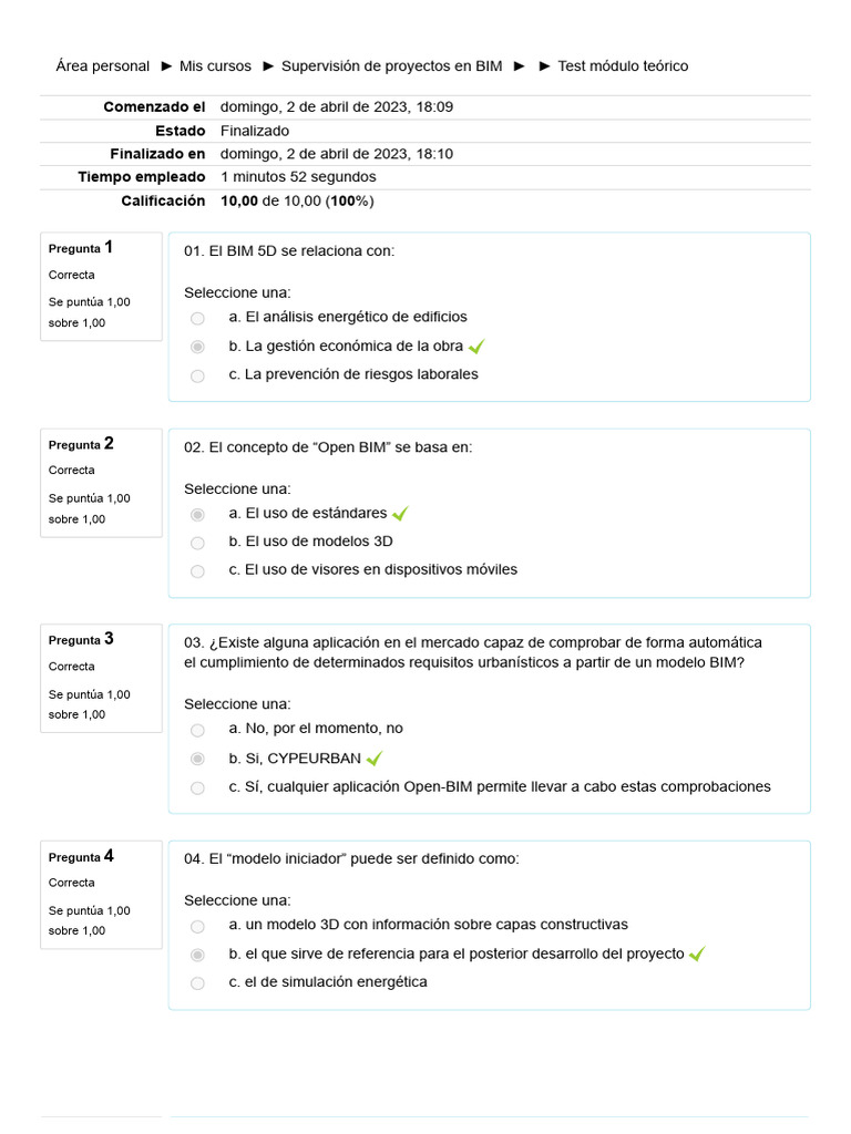 Test Módulo Teórico | PDF