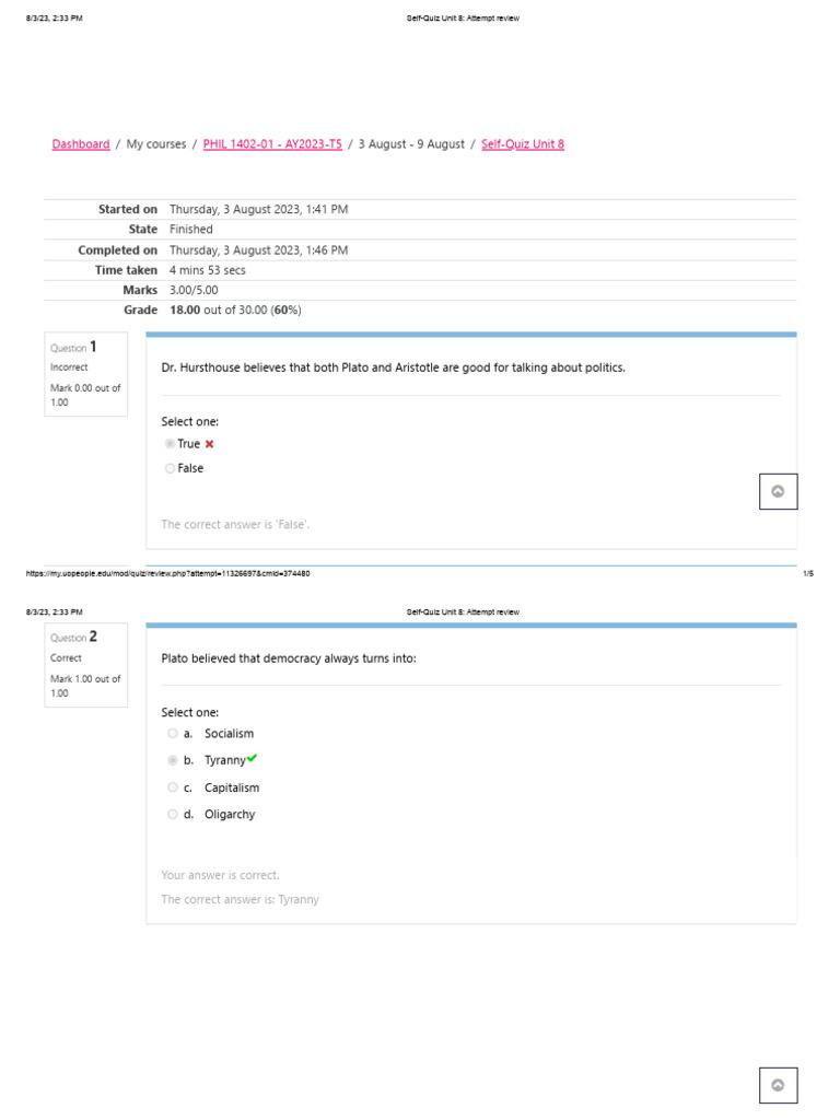 Self-Quiz Unit 8 - Attempt Review | PDF Self-Quiz Unit 8 - Attempt Review | PDF