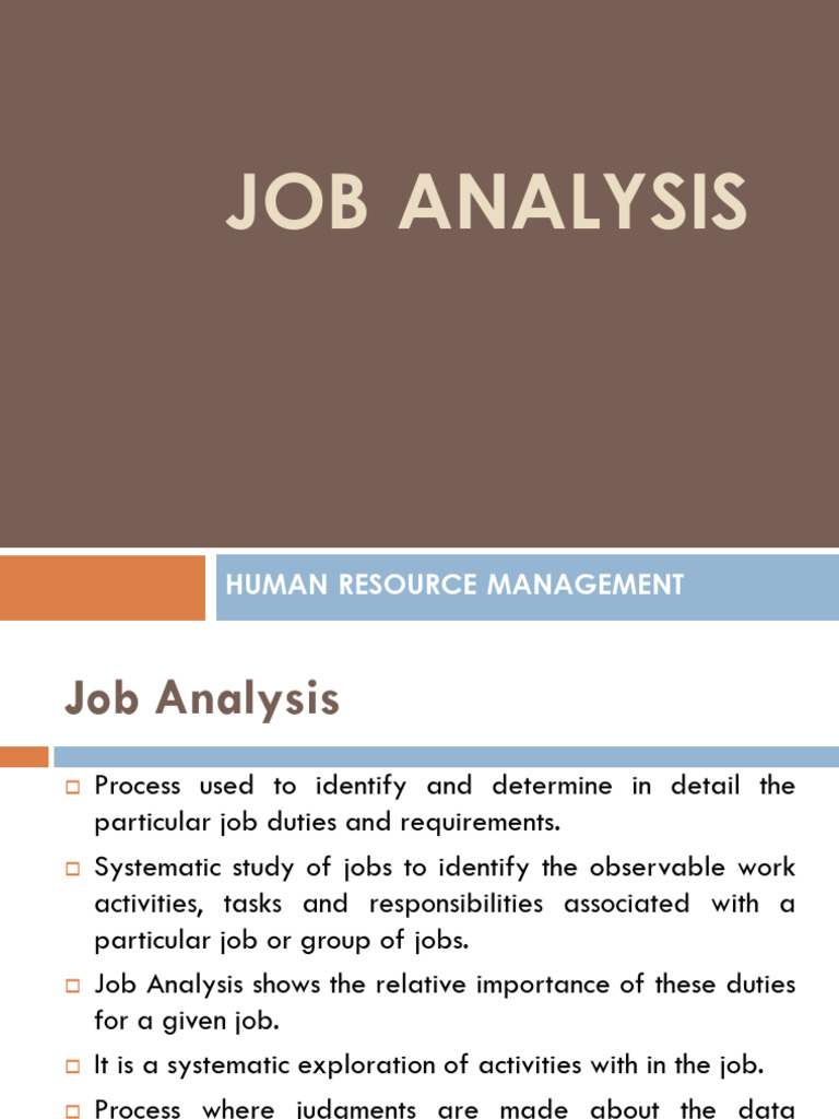 Job Analysis | PDF