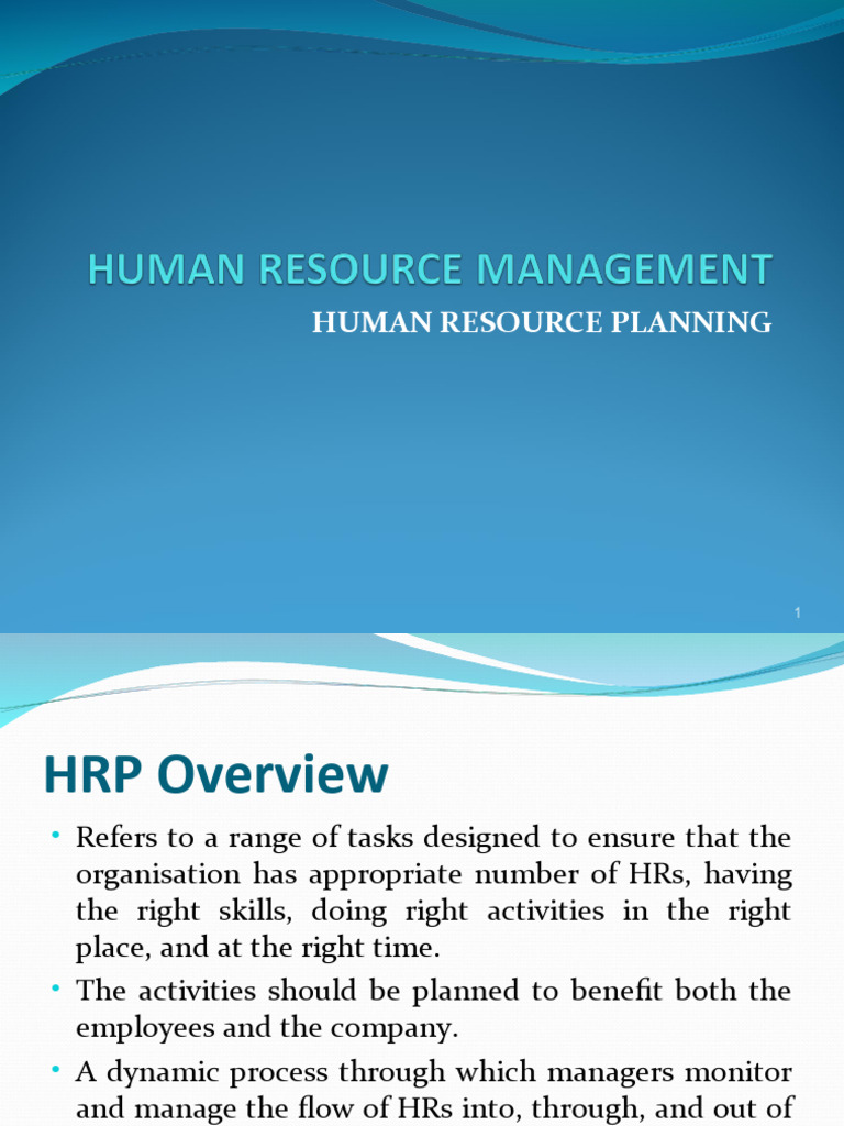 Human Resource Planning | PDF