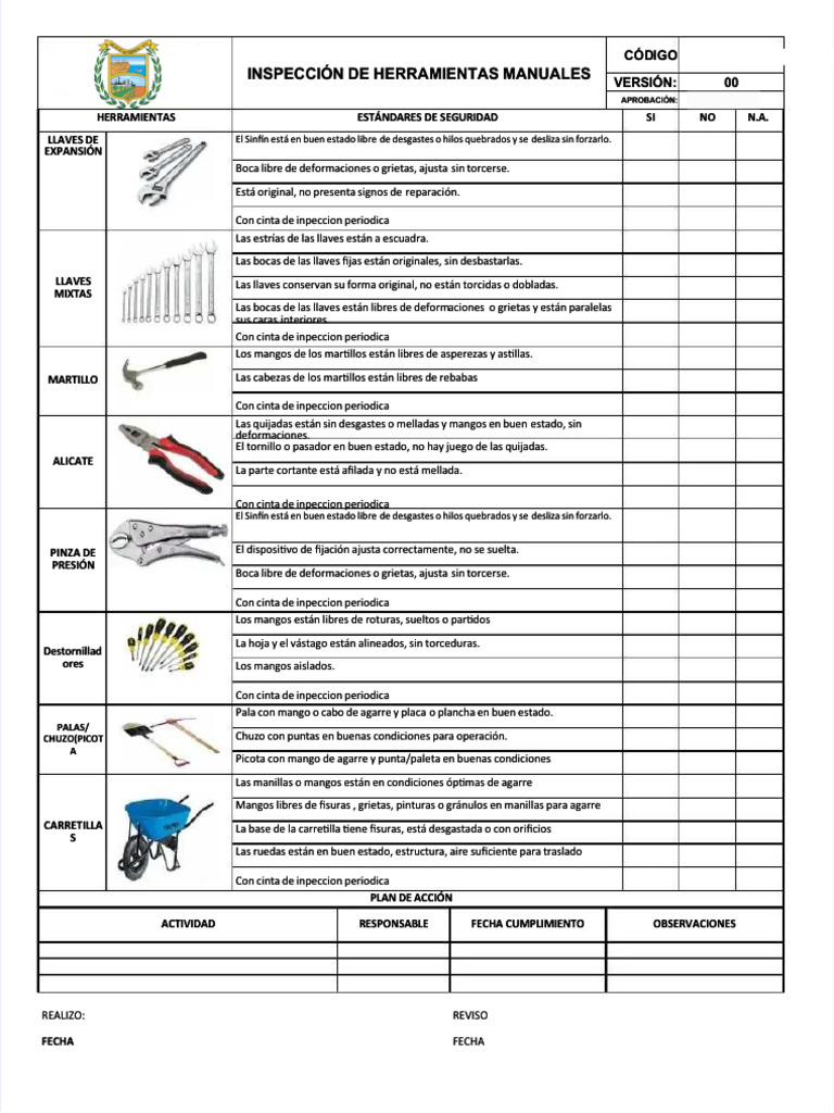 Checklist de Herramientas Manuales | PDF