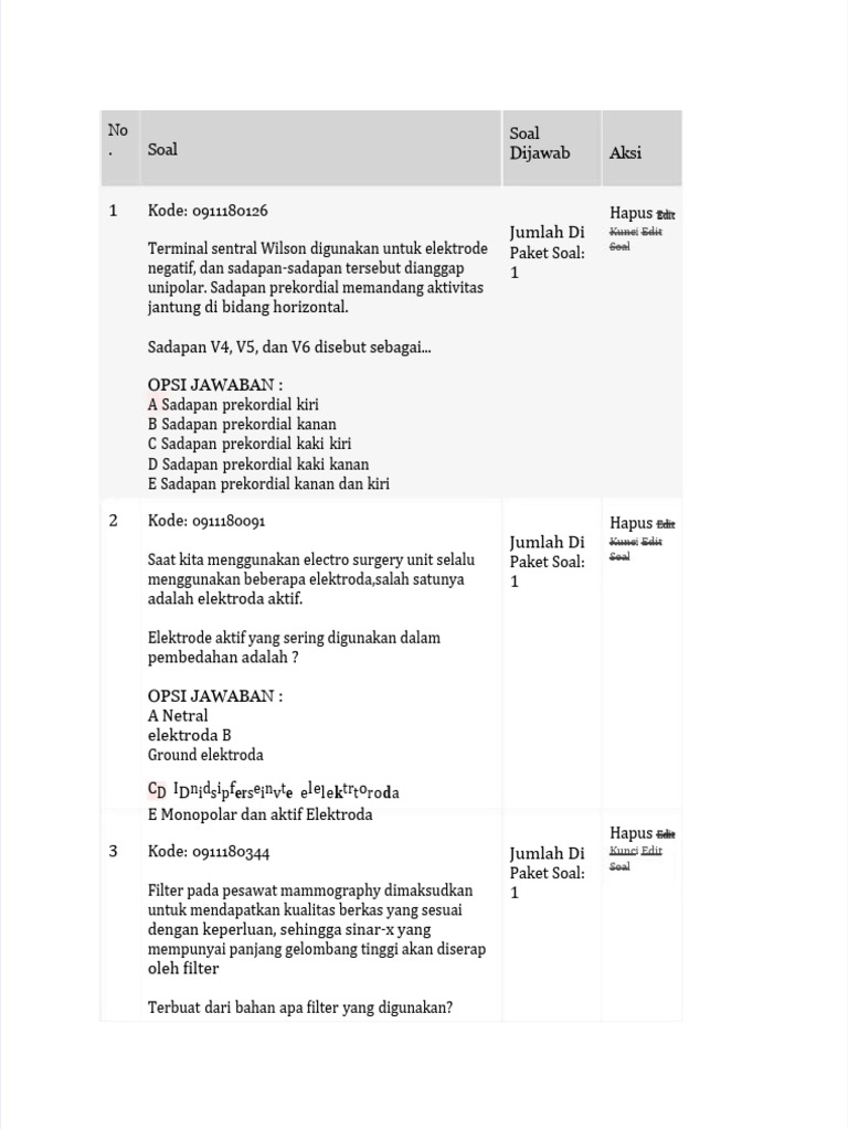 EDIT SOAL Contoh Soal Ukom | PDF