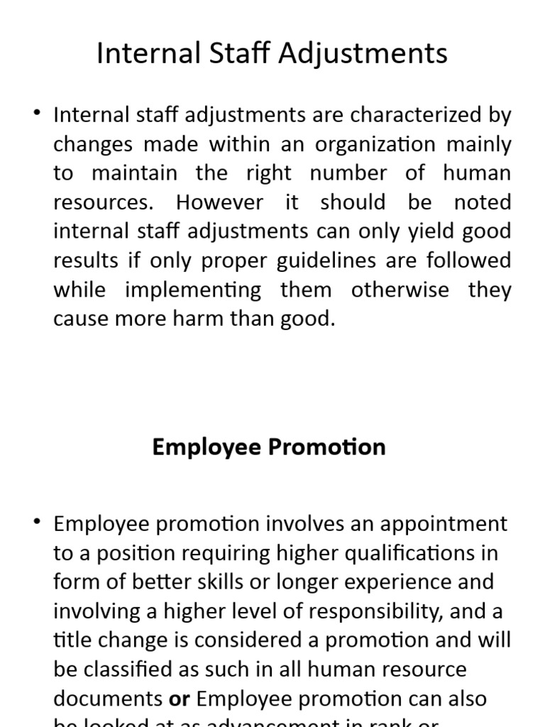 Internal Staff Adjustments Overview | PDF | Career & Growth