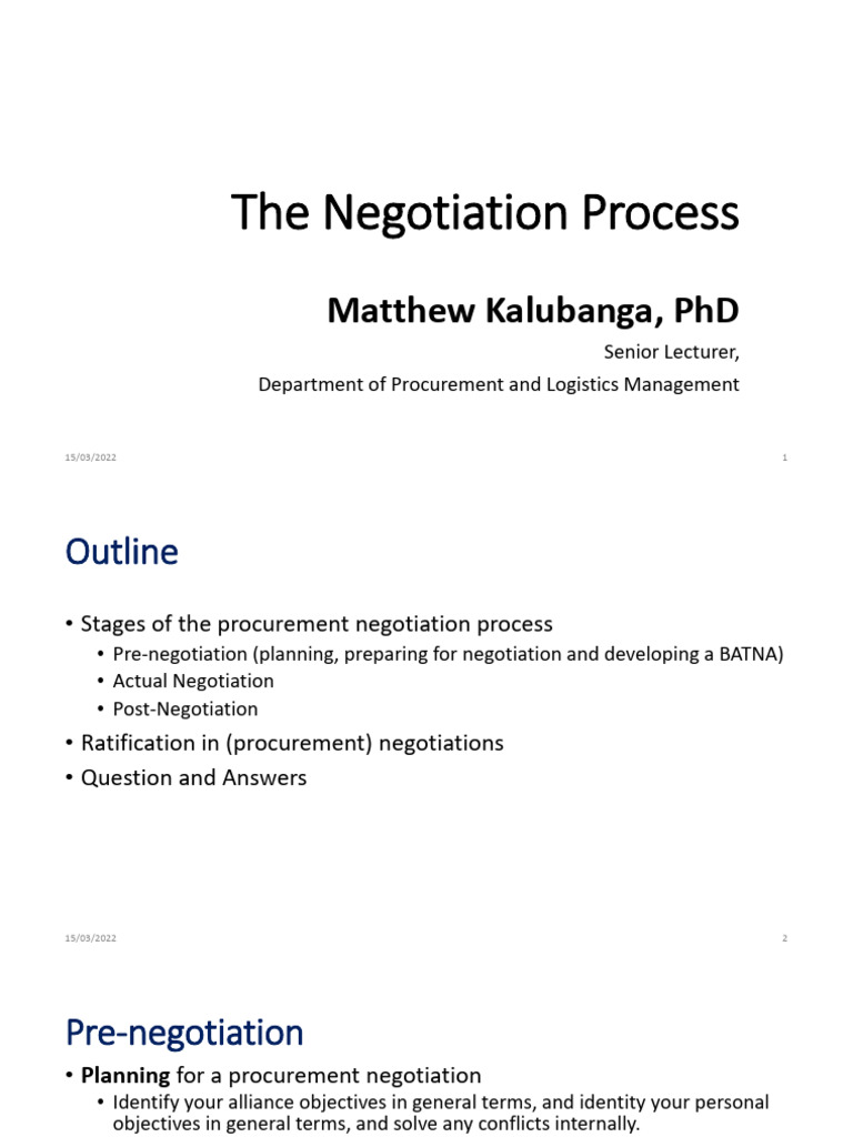 The Negotiation Process | PDF