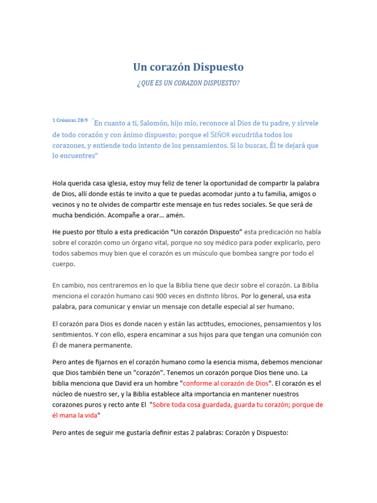 1 QUE ES UN CORAZON DISPUESTO (1) | PDF