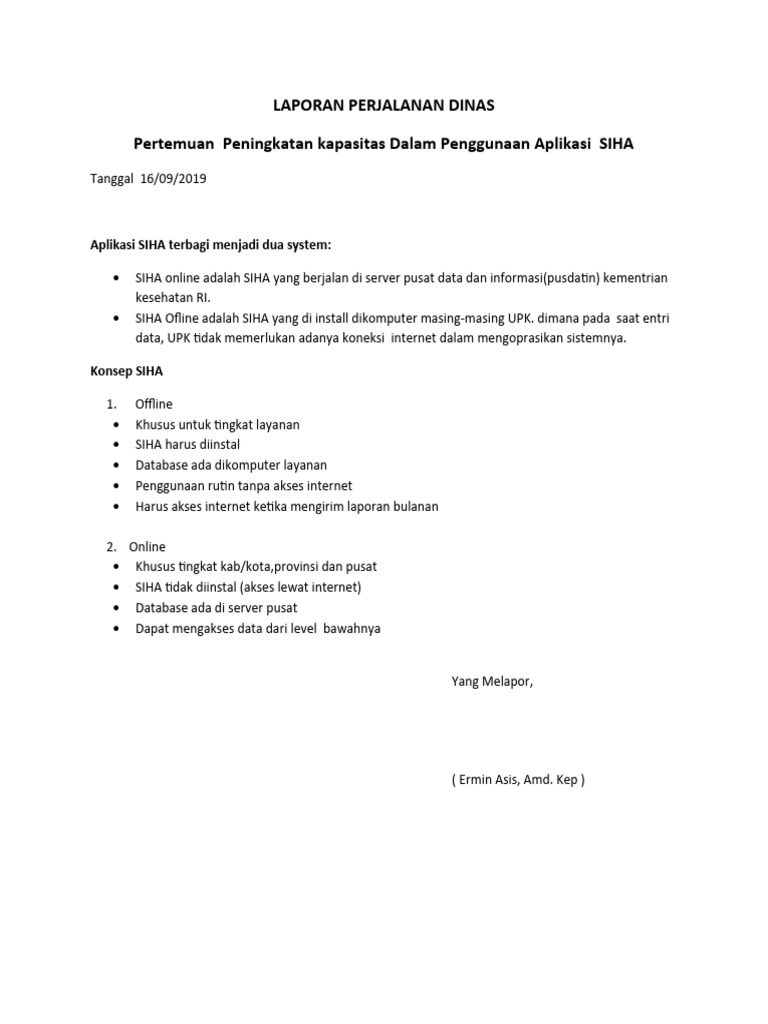 Notulen Aplikasi Siha | PDF