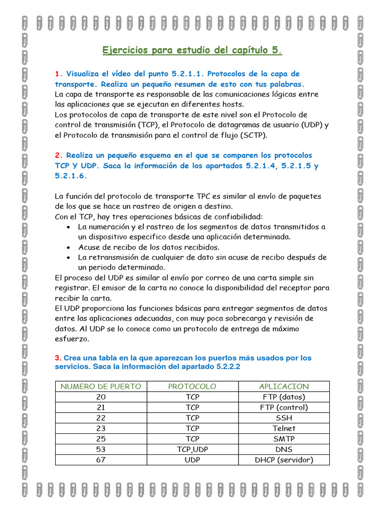 Ejercicios Capítulo 5 | PDF