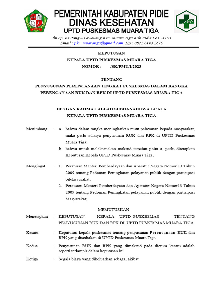 SK PTP (Ruk Dan RPK) | PDF