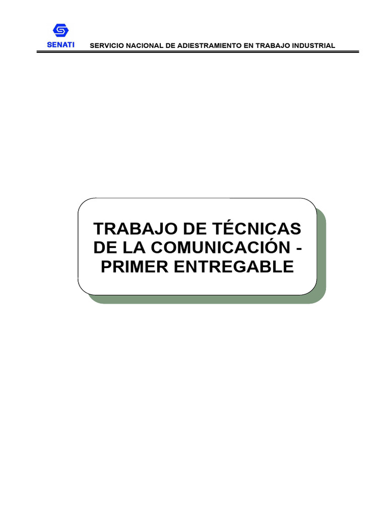 FORMATO DEL PRIMER ENTREGABLE - TÉCNICAS DE LA COMUNICACIÓN N°1 | PDF | Hablar en público
